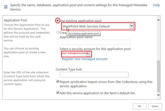 Manage Metadata Service Application