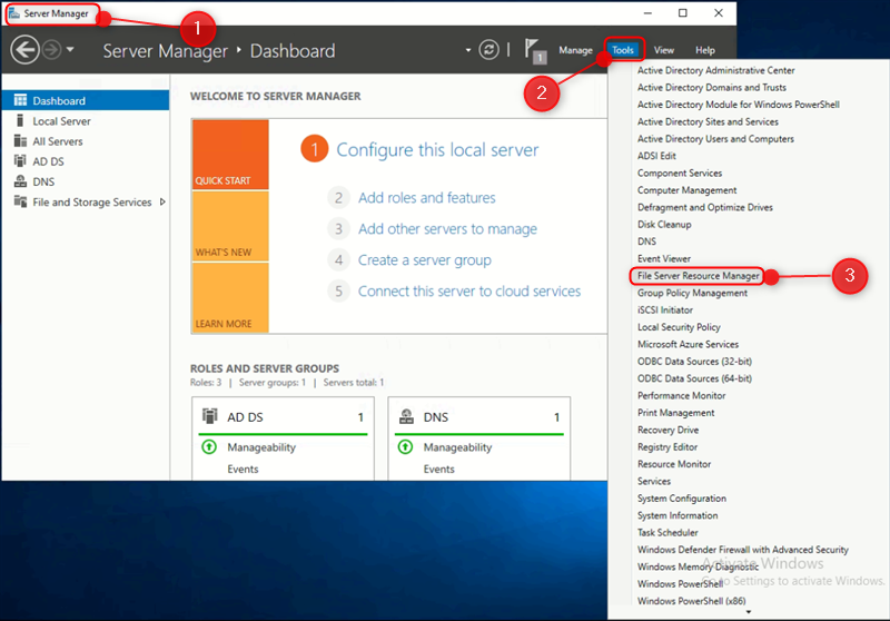 Managing Storage Spaces with File Server Resource Manager (FSRM)
