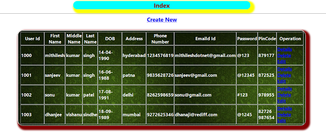 Manual CRUD Operation In MVC Using ADO.NET