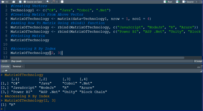 Matrix In R Naming Row Using Rownames Function And Accessing Matrix Element By Row Name In R
