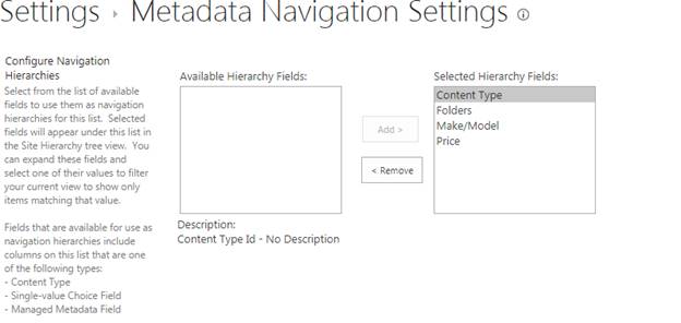 Metadata Navigation And Filtering In SharePoint