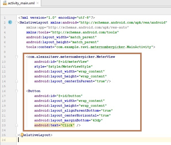Meter Number Picker Library Using Android Application