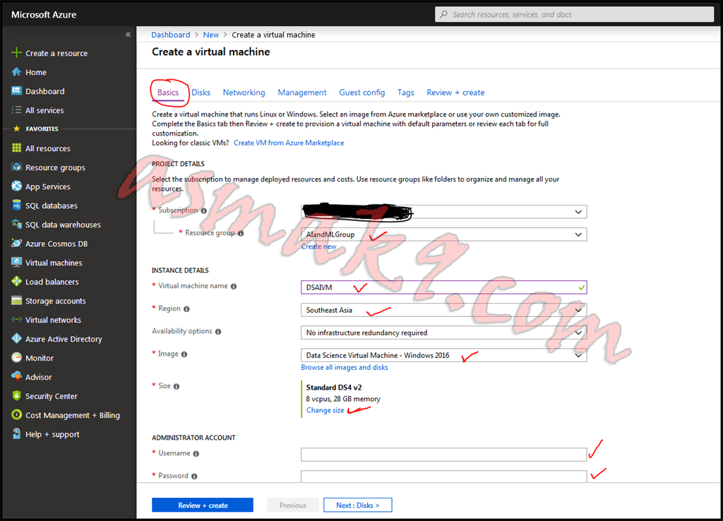 Microsoft Azure - Setting Up Data Science Windows 2016 Virtual Machine
