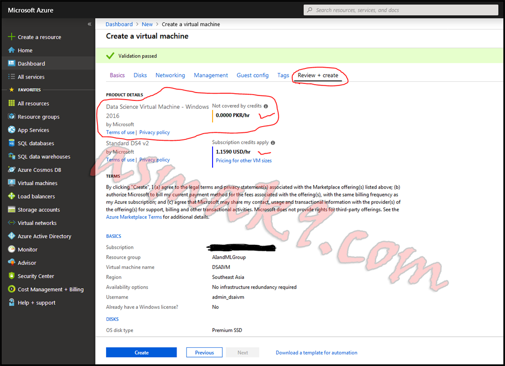 Microsoft Azure - Setting Up Data Science Windows 2016 Virtual Machine