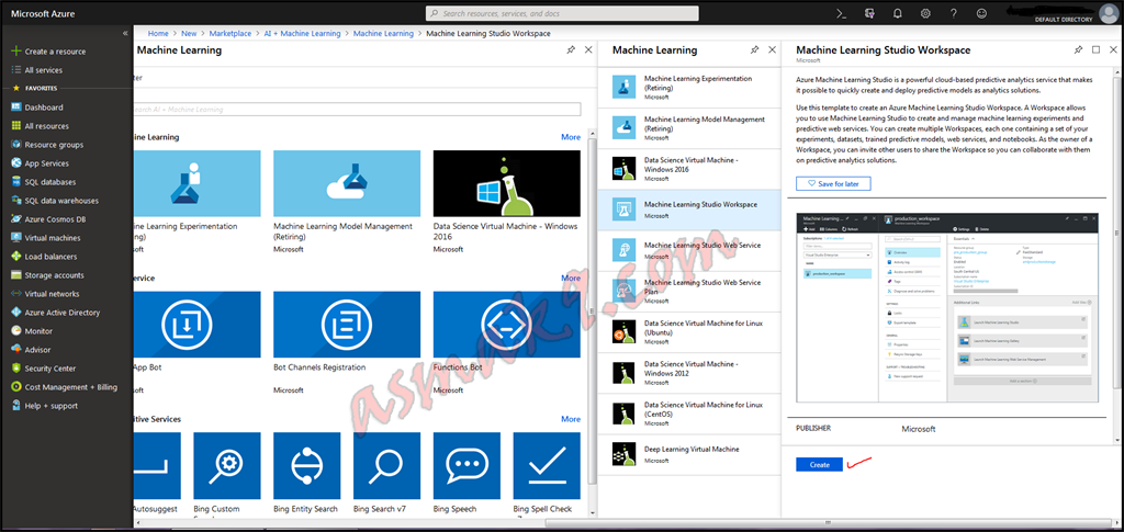 Microsoft Azure - Setting Up Premium Machine Learning Studio