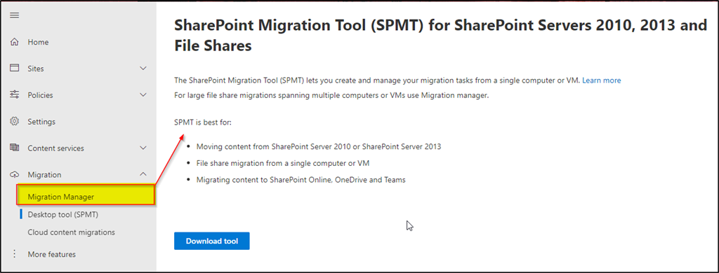 Microsoft Migrations Manager Feature In SharePoint Cloud Microsoft Migrations Manager Feature In SharePoint Cloud