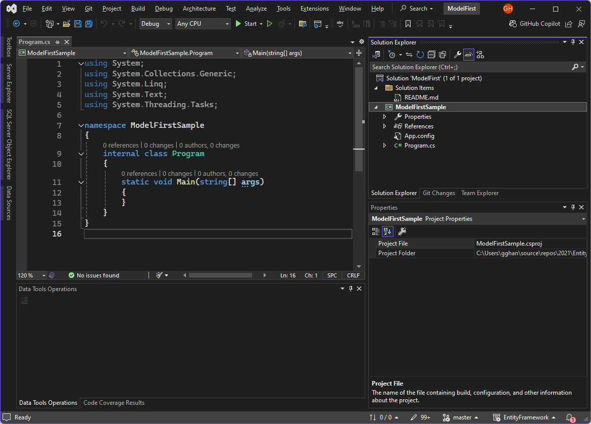 Entity Framework (3-1), with .Net Console Model-First