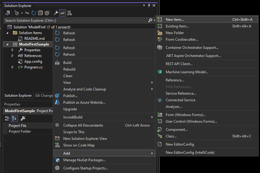 Entity Framework (3-1), with .Net Console Model-First