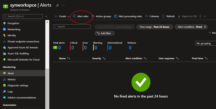 Monitor Azure Synapse Analytics Using Azure Monitor