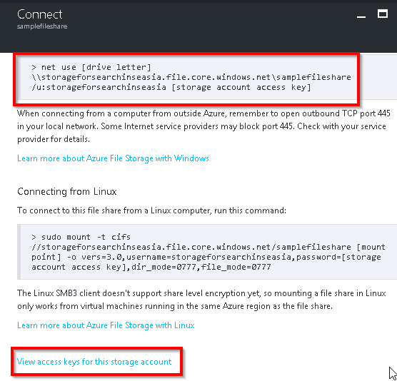 Mount Azure File Share From An On Premise Virtual Machine