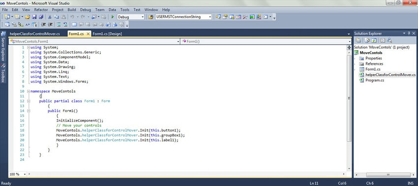 Move Controls With The Mouse On A Form At Runtime