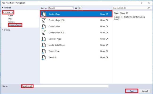 Multiple Button Navigation In Xamarin.Forms Application
