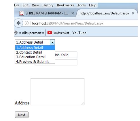 MultiView Control And View Control In ASP.NET