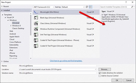 MVVM Light For Windows 10 Universal App MVVM Light For Windows 10 Universal App