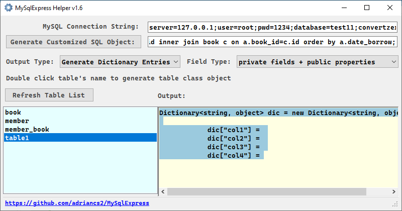 MySqlExpress - An Easier Way To Use MySQL In C#