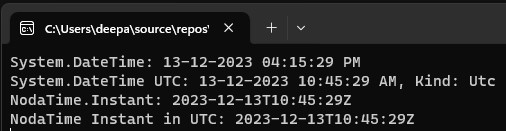 Nodatime Vs System Datetime Types In Net