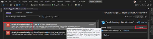 Oracle Stored Procedure Output Parameters With Dapper In Aspnet Core