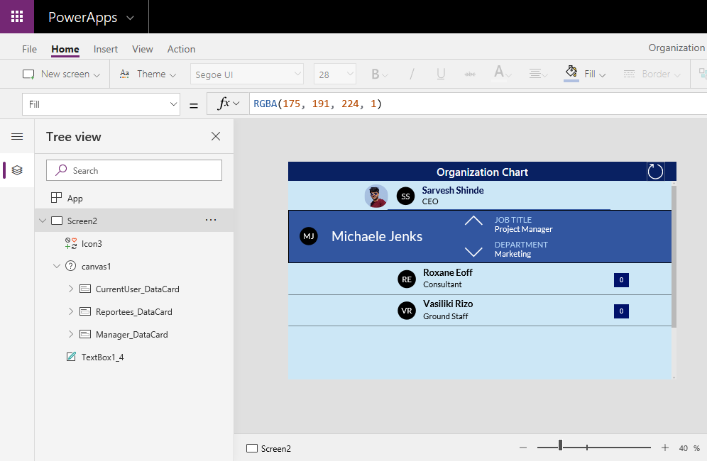 Organization Chart Using PowerApps In SharePoint Online