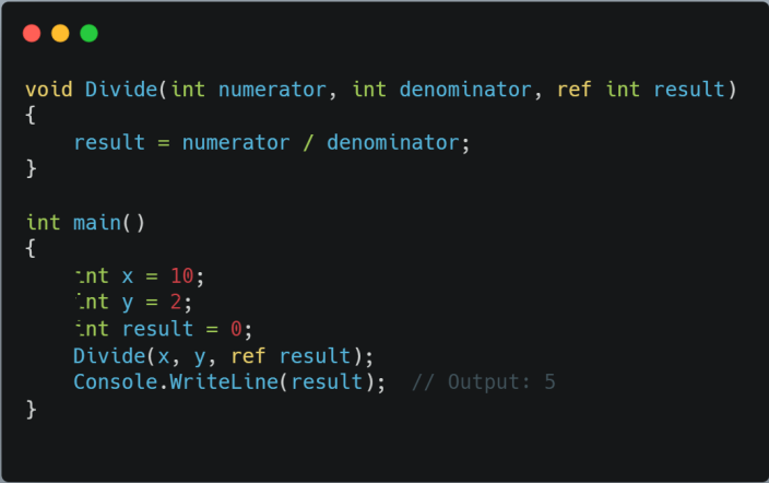 Out Vs Ref In C