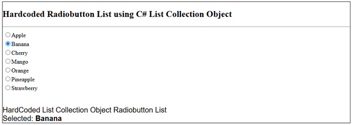 Overview of RadioButtonList Control