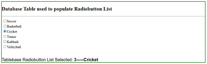 Overview of RadioButtonList Control