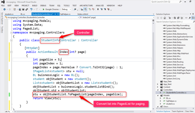Paging In MVC 4 Using PagedList