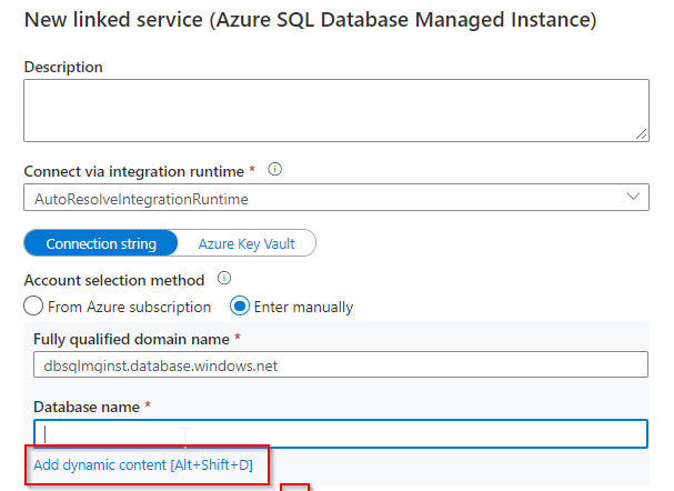 Parameterization In Azure Data Factory Linked Services