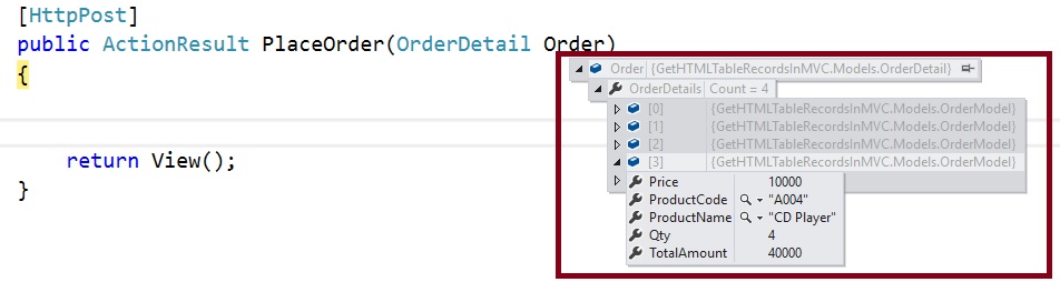 Pass Dynamically Added HTML Table Records List To Controller In ASP.NET MVC Pass Dynamically Added HTML Table Records List To Controller In ASP.NET MVC