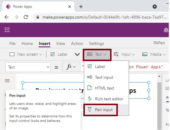 Pen Input Control In Power Apps