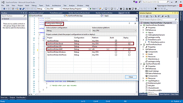 Picker Control In Xamarin.Forms Application For Android And UWP