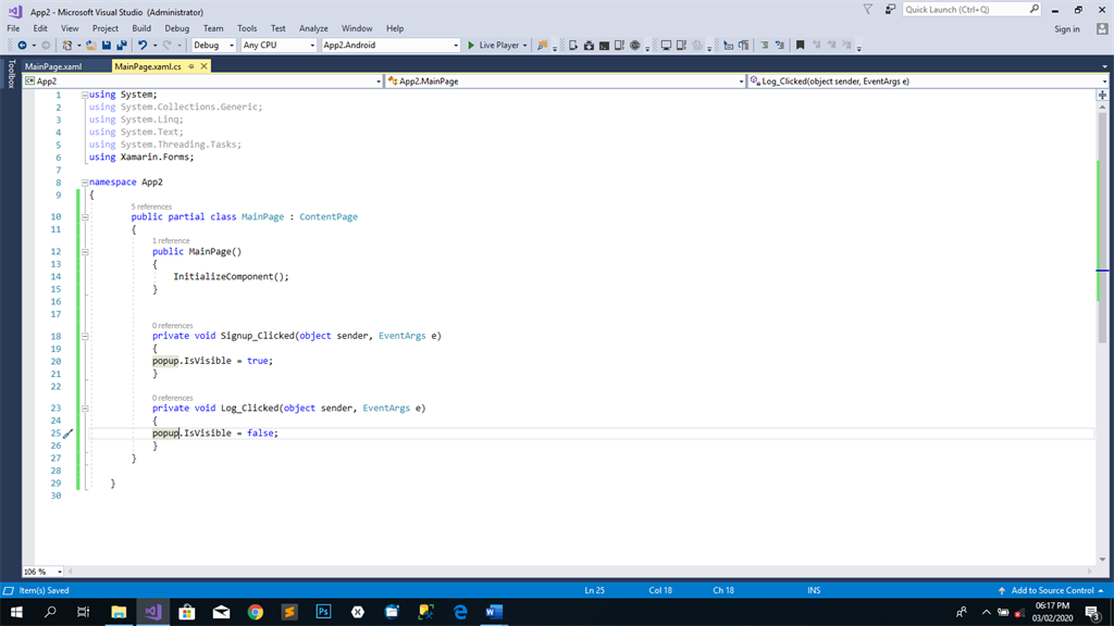 PopUp Login & Signup Form in Xamarin.Forms Using AbsoluteLayout