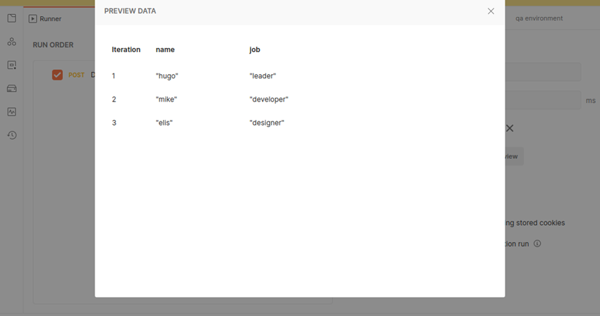 Postman Data Driven Testing