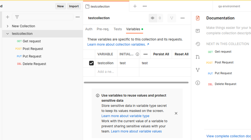 Postman - Environment, Collection And Monitors