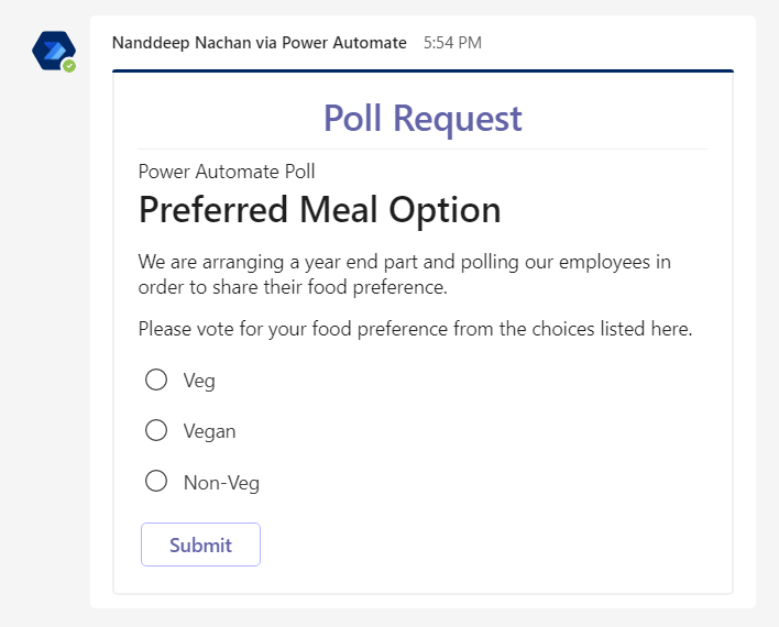 Power Automate To Collect Responses With Adaptive Cards On Microsoft Teams