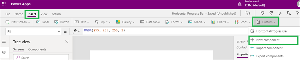 PowerApps - Horizontal Progress Bar
