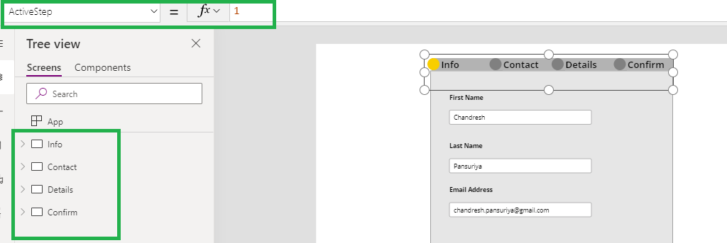 PowerApps - Horizontal Progress Bar