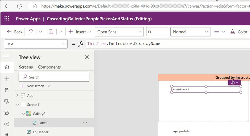 PowerApps Nested Gallery with People Picker, Status & Data