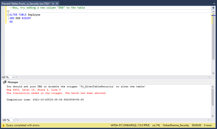 Prevent Tables From Being Created, Dropped, Or Altered In SQL Server