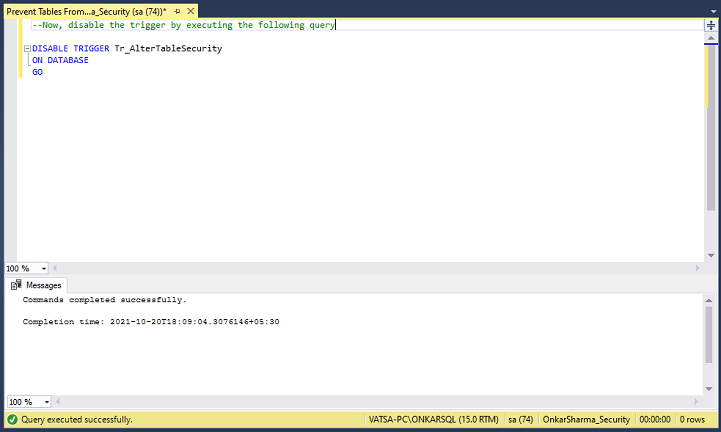 Prevent Tables From Being Created, Dropped, Or Altered In SQL Server