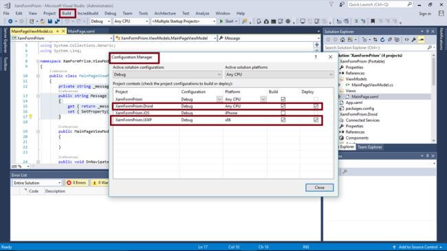 Prism In Xamarin.Forms Application For Android And UWP
