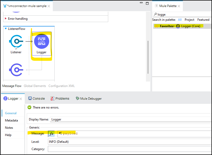 Publish and Subscribe Messages using VM Connector in MuleSoft