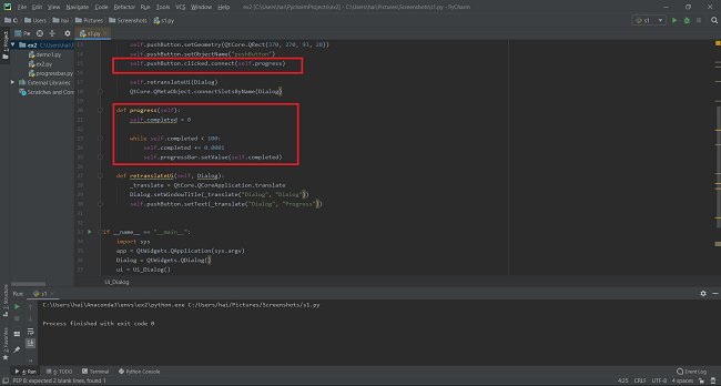 PyQt5 - Simple Demo Of Signal And Slot As Well As Progress Bar