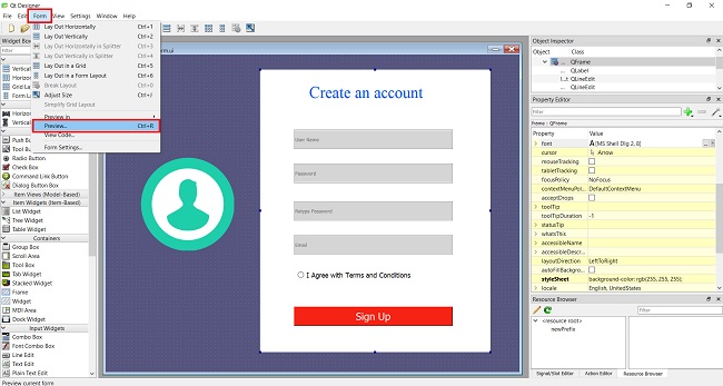 PyQt5 - Simple Registration Form