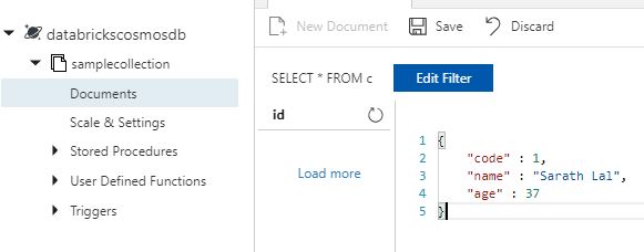 Querying Cosmos DB In Azure Databricks Using Cosmos DB Spark Connector