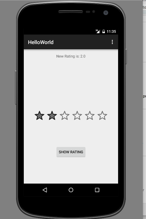 Rating Bar In Android
