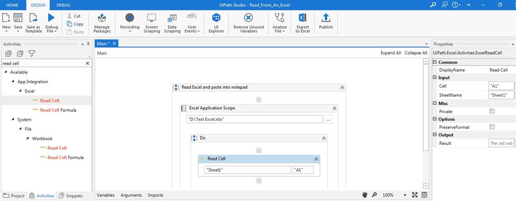 Reading An Excel File In UiPath