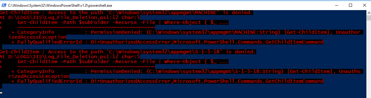 Remove Iis Log Files 4 Deploy Powershell Automation By Pipeline 1646