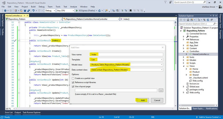 Repository Design Pattern In ASP.NET MVC