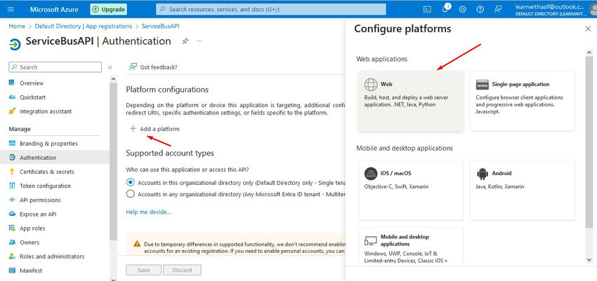 Rest Api To Send Messages To Azure Service Bus Topic Subscription