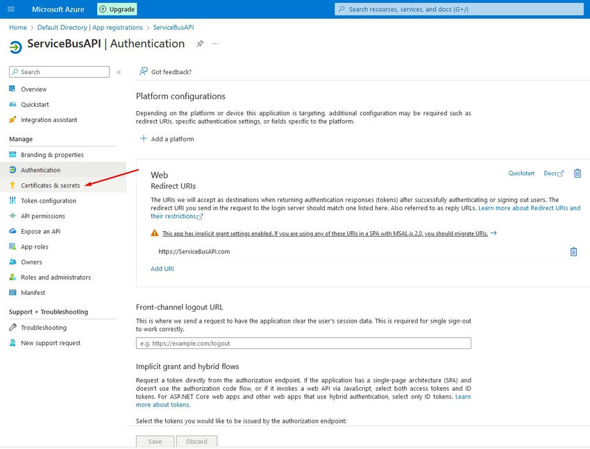 Rest Api To Send Messages To Azure Service Bus Topic Subscription